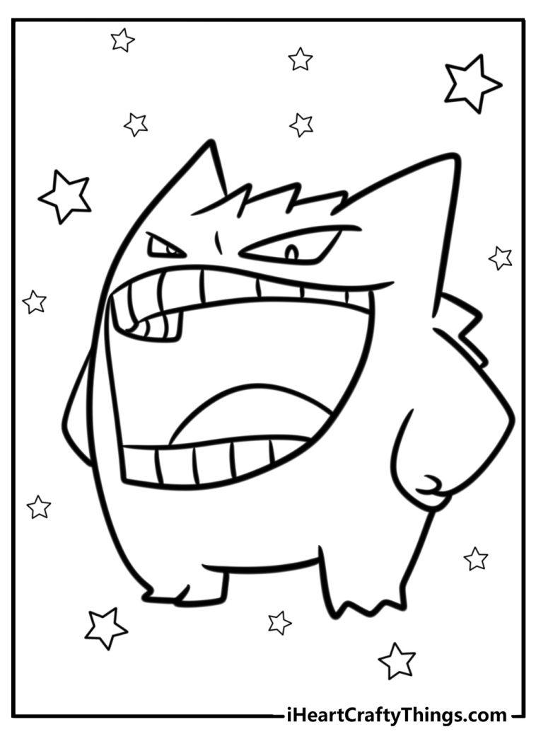 25 Gengar Coloring Pages (Free Printable PDFs For All Fans)