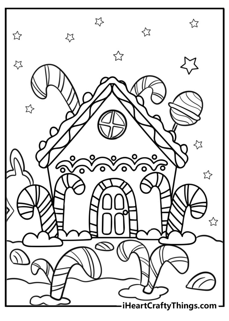 25 Gingerbread House Coloring Pages (Free Printable PDF)