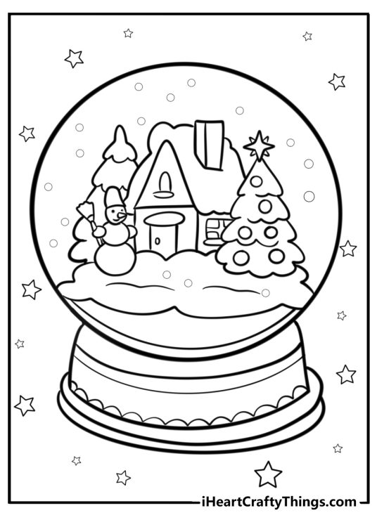 20 Snow Globe Coloring Pages (Printable Free PDF For Winter)