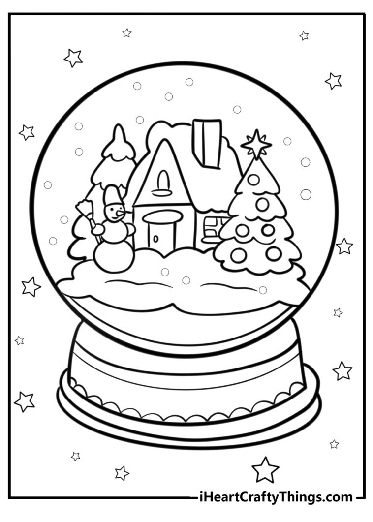 20 Snow Globe Coloring Pages (Printable Free PDF For Winter)