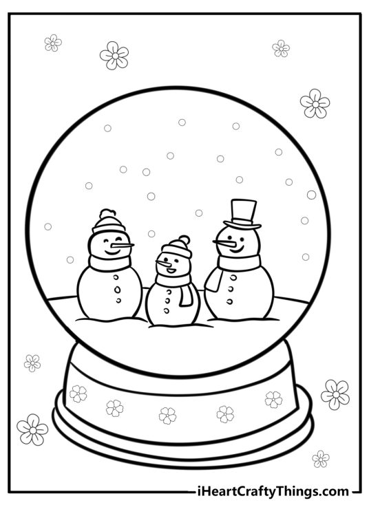 20 Snow Globe Coloring Pages (Printable Free PDF For Winter)