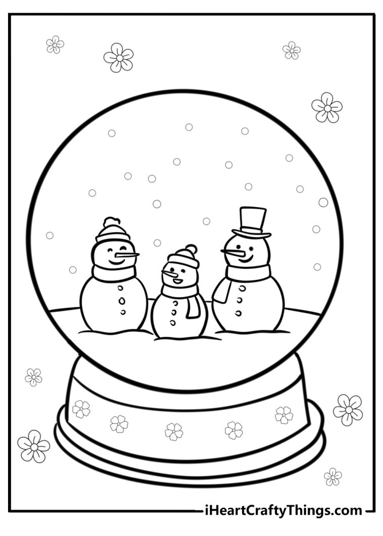 20 Snow Globe Coloring Pages (Printable Free PDF For Winter)