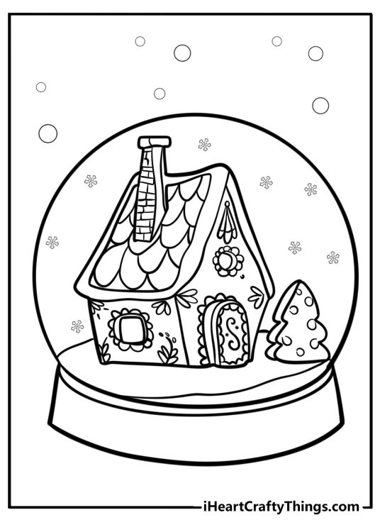 30 Snow Globe Coloring Pages (Printable Free PDF For Winter)