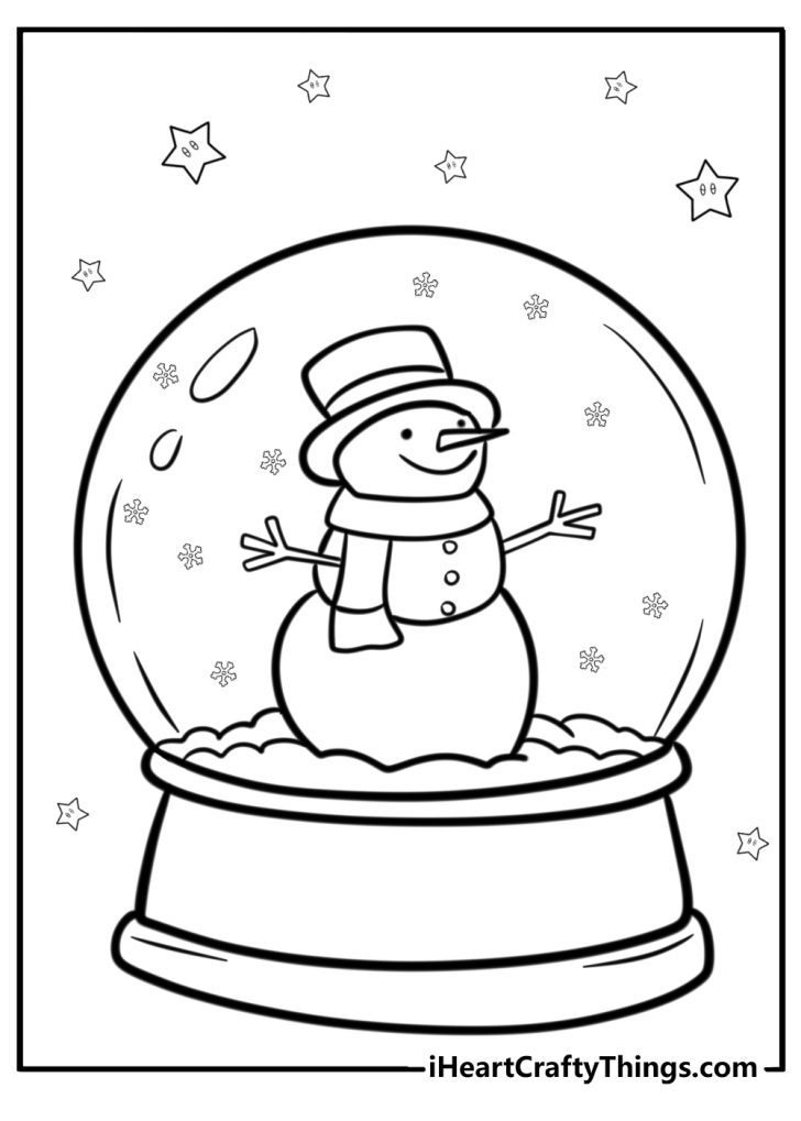 20 Snow Globe Coloring Pages (Printable Free PDF For Winter)