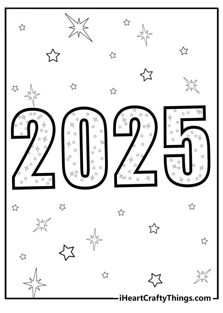25 New Year’s Coloring Pages (100% Free To Print PDF Sheets)