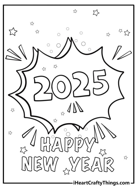 25 New Year’s Coloring Pages (100% Free To Print PDF Sheets)