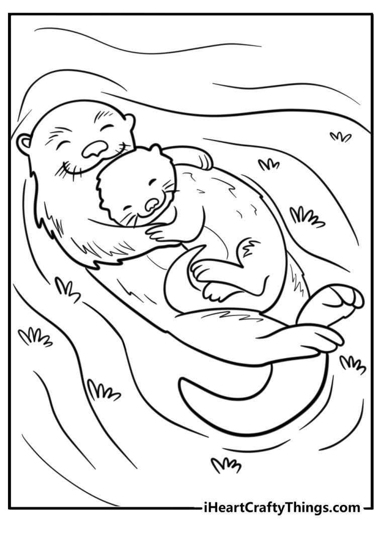 25 Otter Coloring Pages (Printable Free PDF)