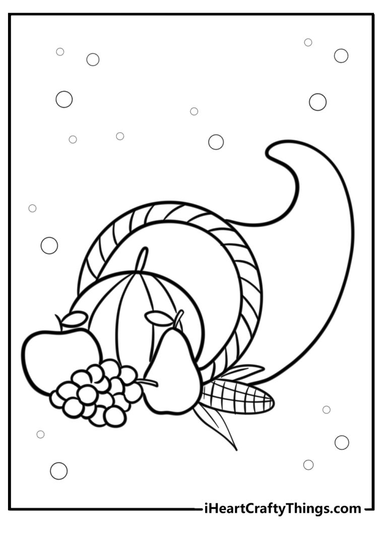 15 Cornucopia Coloring Pages (Free Printable PDFs For Kids)