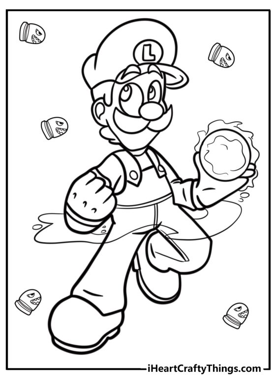 25 Luigi Coloring Pages (100% Free To Print)