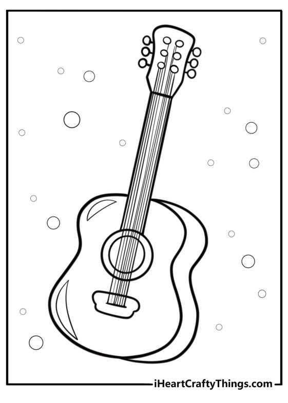 25 Free Guitar Coloring Pages For Kids