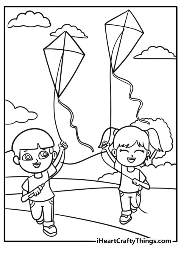 15 Free Kite Coloring Pages For Kids