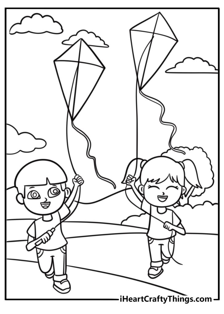 15 Free Kite Coloring Pages For Kids