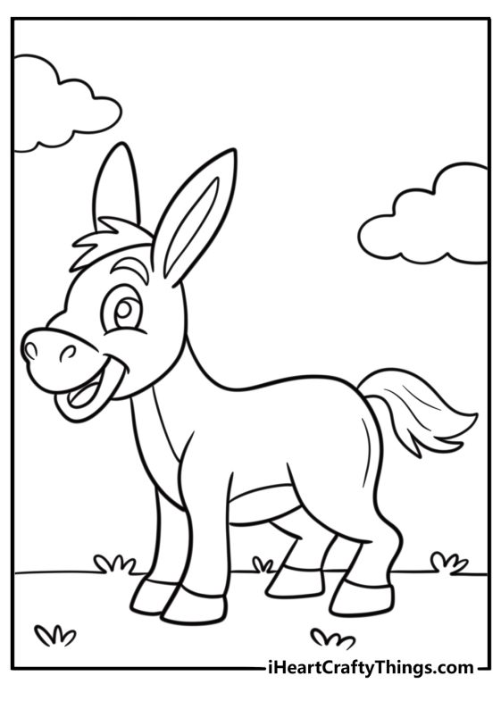 15 Donkey Coloring Pages (100% Free PDF Printable)