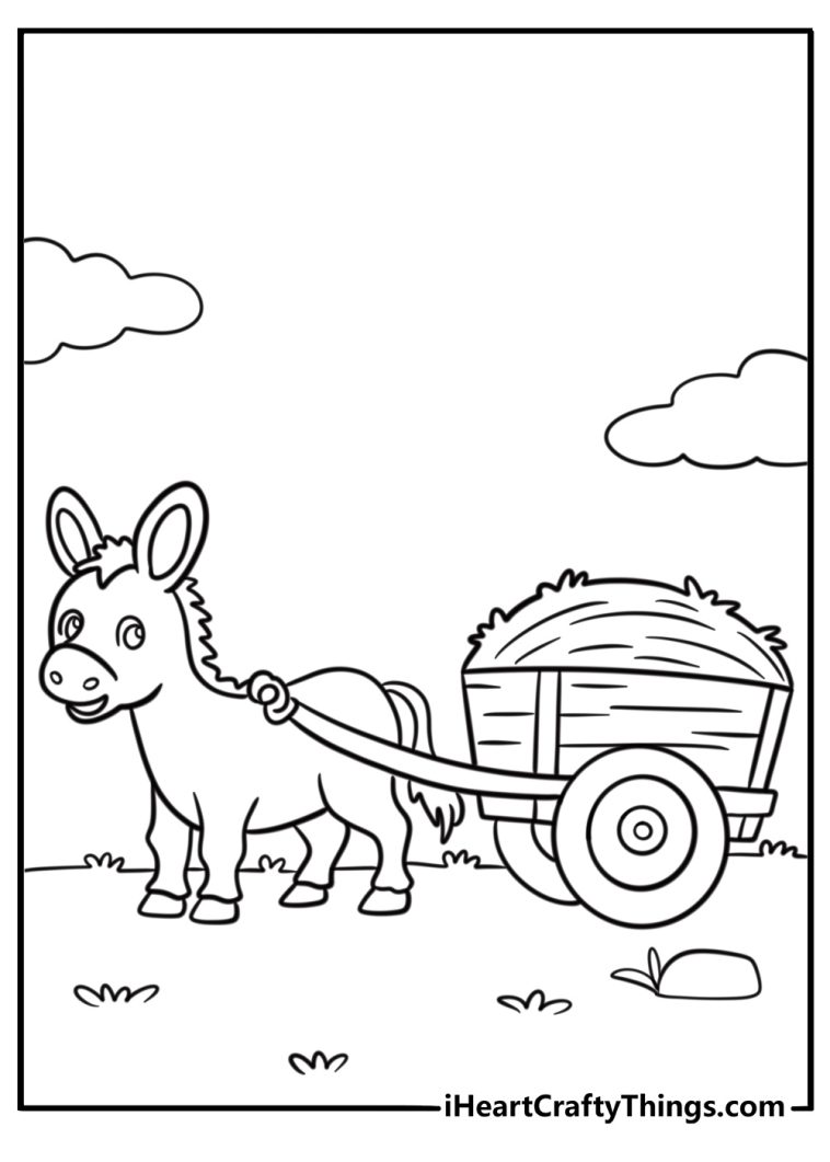 15 Donkey Coloring Pages (100% Free PDF Printable)