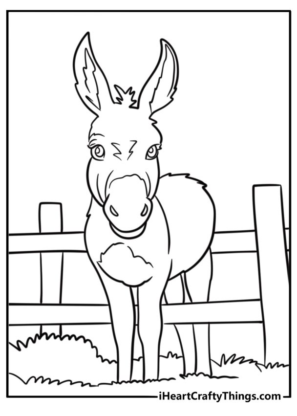 15 Donkey Coloring Pages (100% Free PDF Printable)