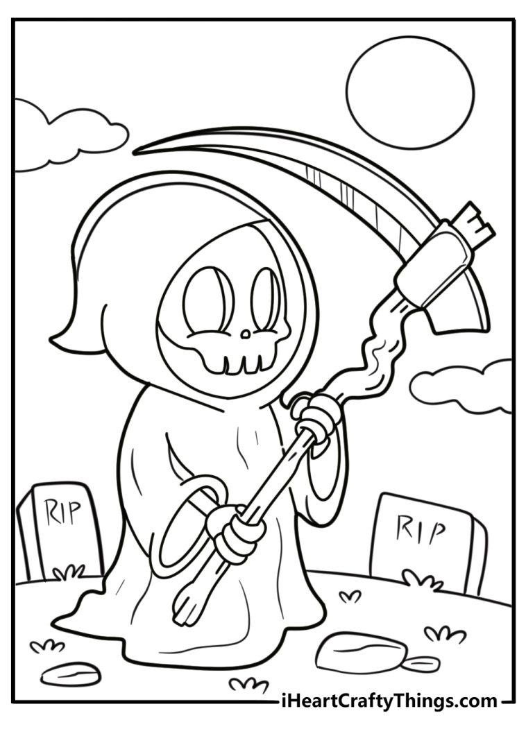 Grim Reaper Coloring Pages: 25 Free Prinntables For Kids