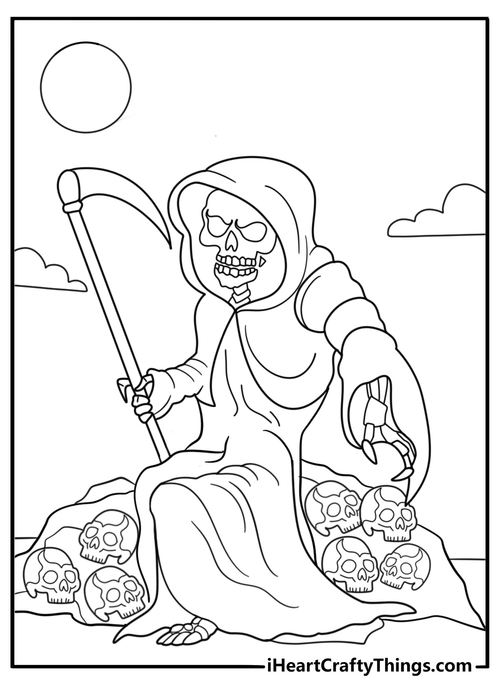 Hell Coloring Pages Devil Fire Holding Red Cigar Little Pitchfork ...