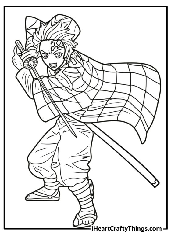 25 Free Tanjiro Coloring Pages For Kids
