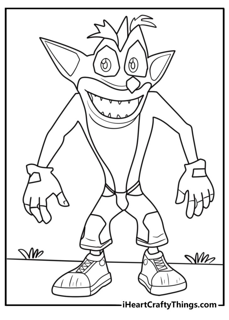 Crash Bandicoot Coloring Pages Printable Colouring Choose Board Sketch ...