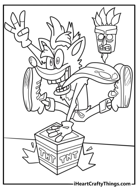 30 Free Crash Bandicoot Coloring Pages For Kids